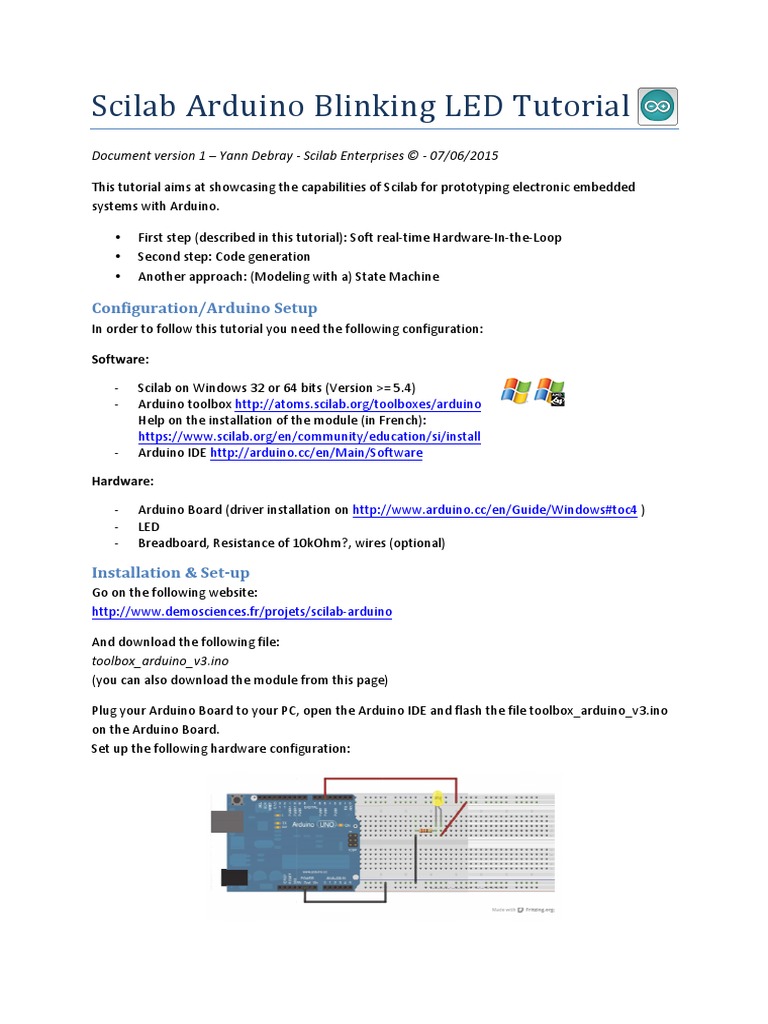 Scilab Arduino Blinking Led Tutorial Pdf Pdf Arduino Amplitude 4623
