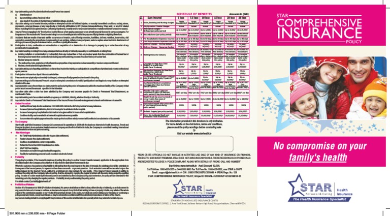 Star Comprehensive Brochure | PDF | Insurance Policy | Insurance