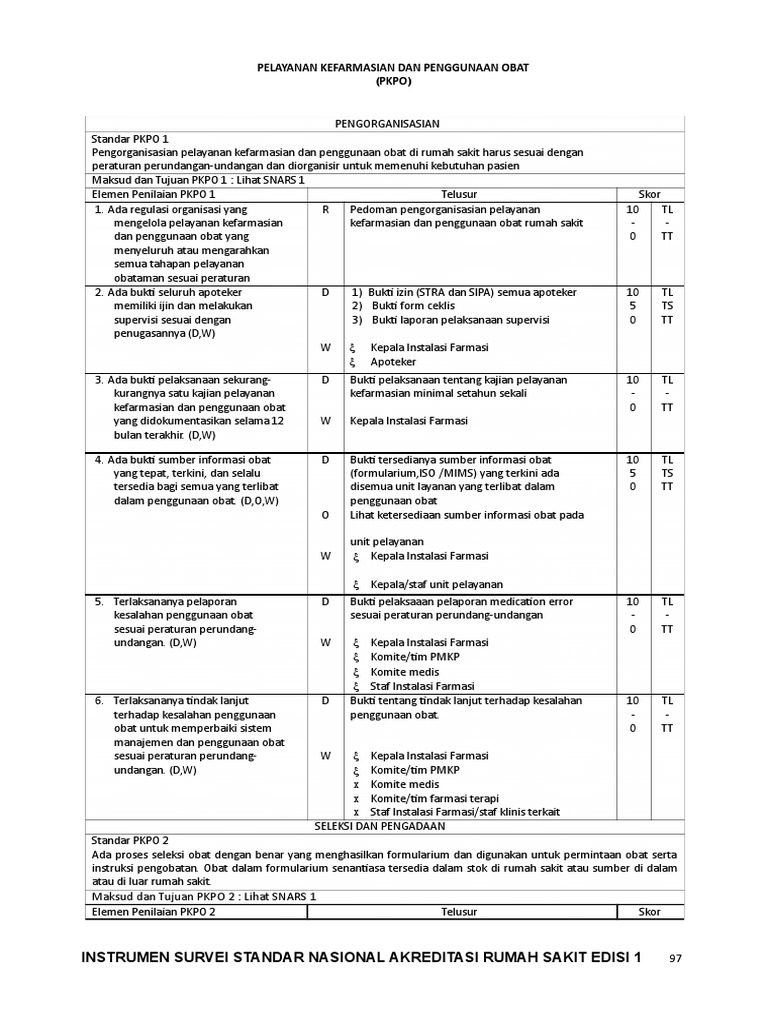 Instrumen Snars Pkpo | PDF