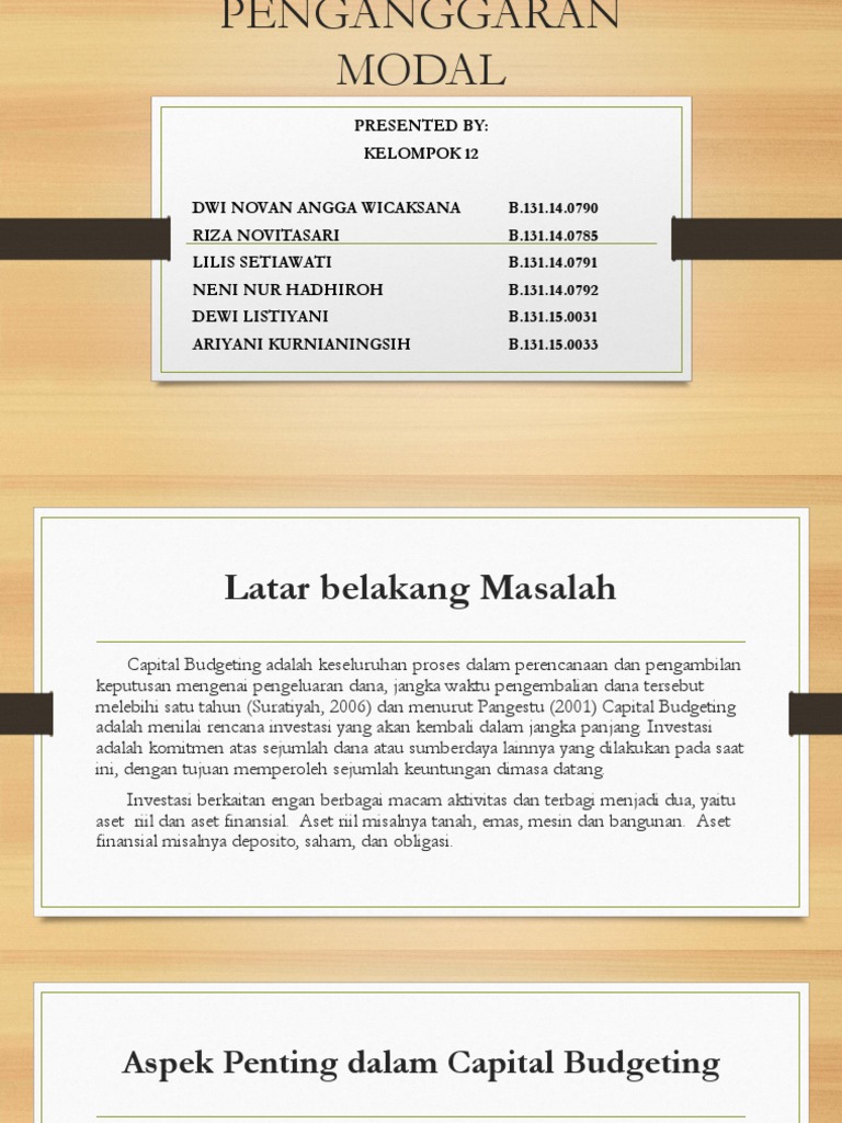 Penganggaran Modal | PDF