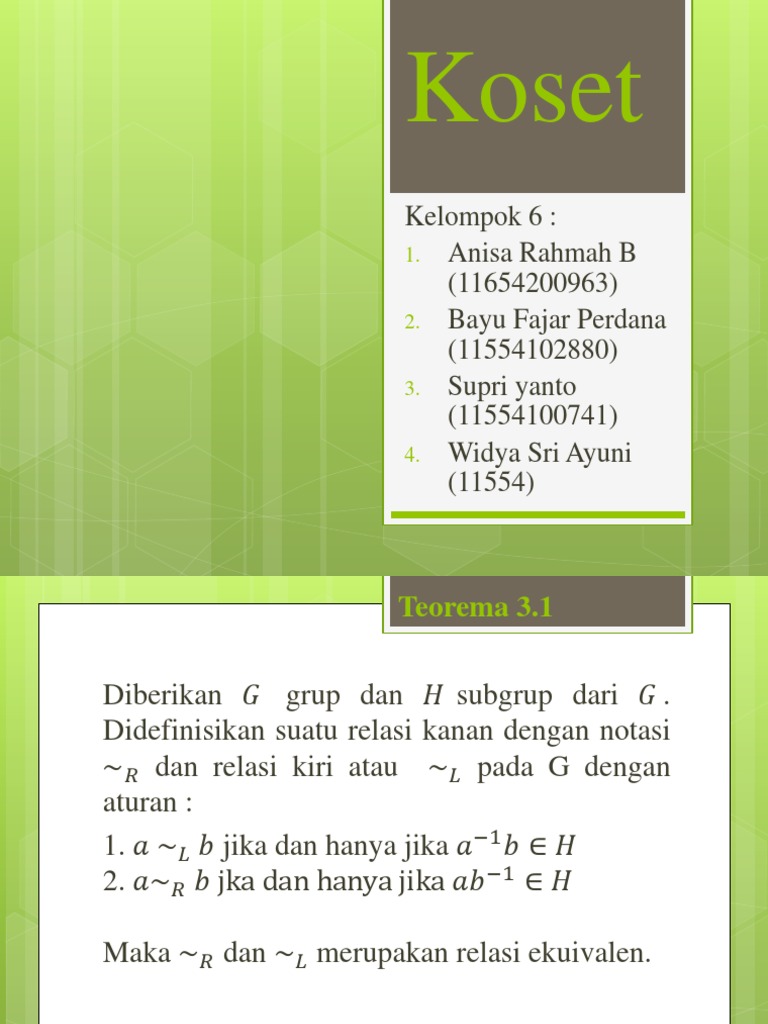 Struktur Aljabar - Koset | PDF