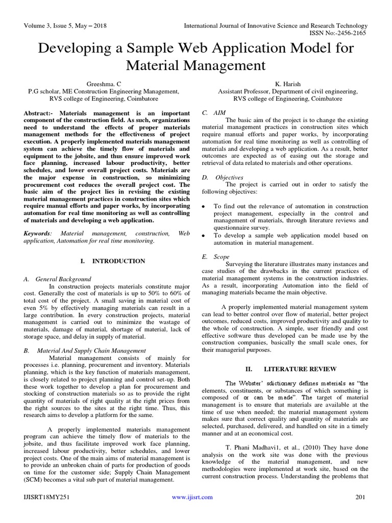 Developing A Sample Web Application Model For Material Management | PDF ...