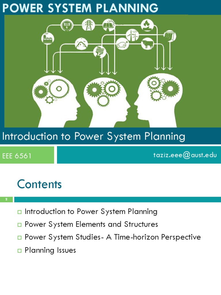 Lecture 1 - Introduction To Power System Planning | PDF | Electric ...