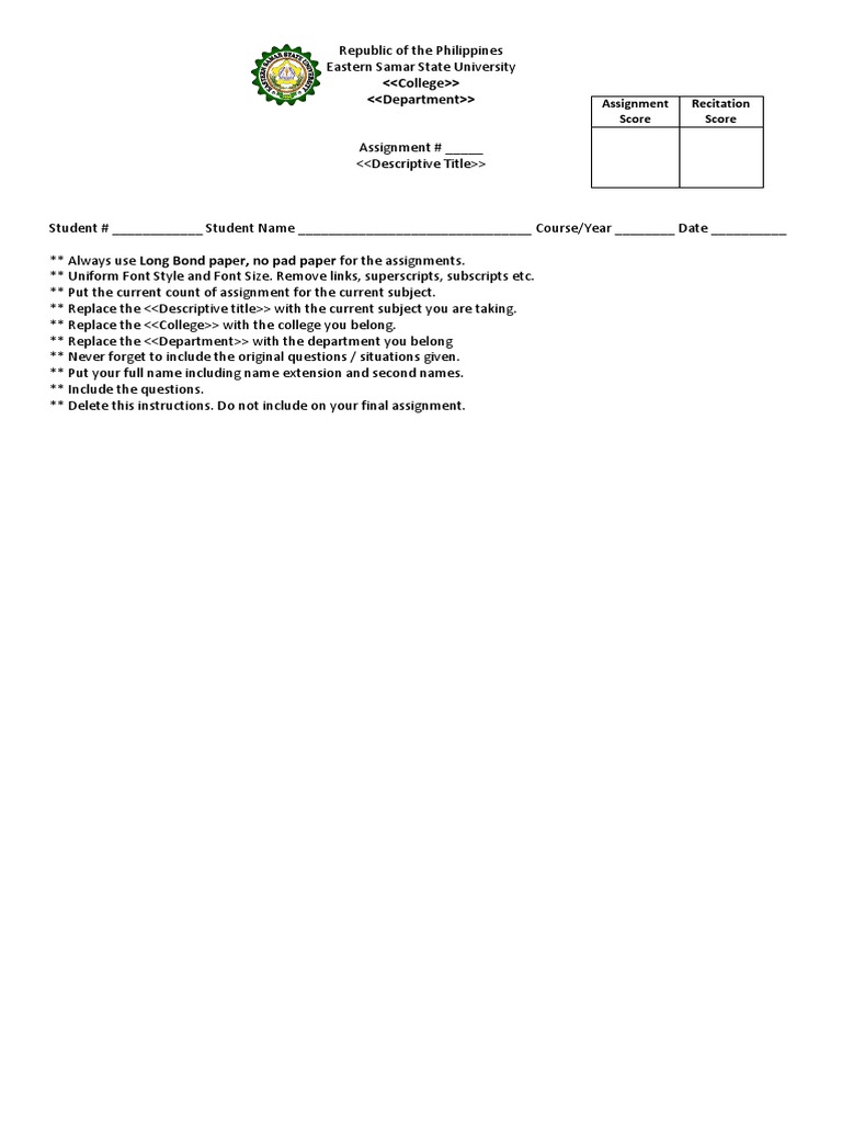 Assignment Score Recitation Score | PDF