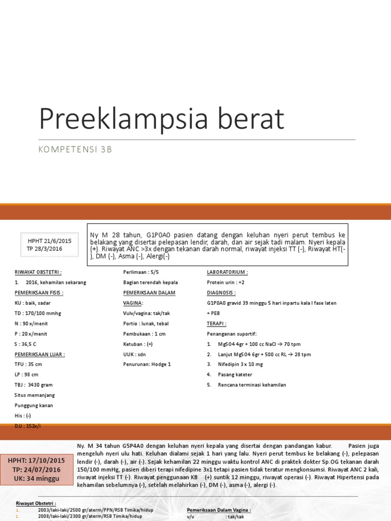Preeklampsia Berat: Kompetensi 3B | PDF