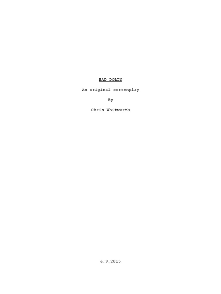 Bad Dolly An Original Screenplay By Chris Whitworth Pdf Sacrifice Witchcraft