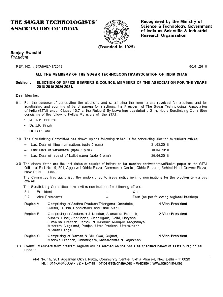Election of Office Bearers | PDF | Elections | Government