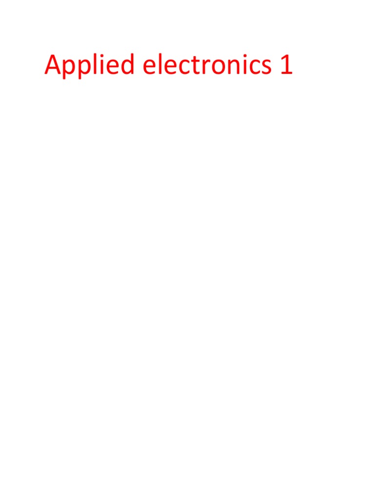 Applied Electronics 1 | PDF