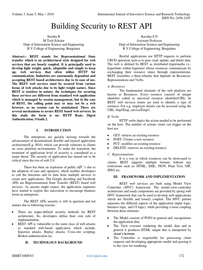 Building Security To REST API | PDF | Representational State Transfer | Model–View–Controller