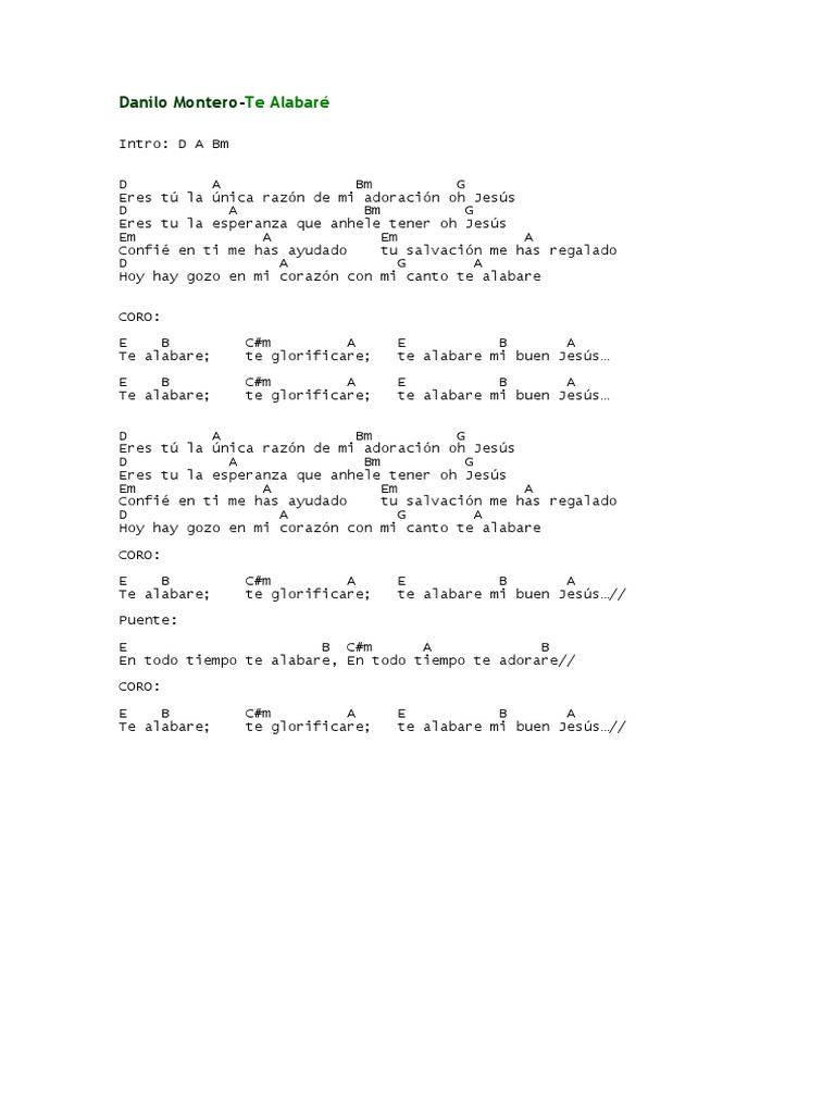 Danilo Montero-Te Alabaré | PDF