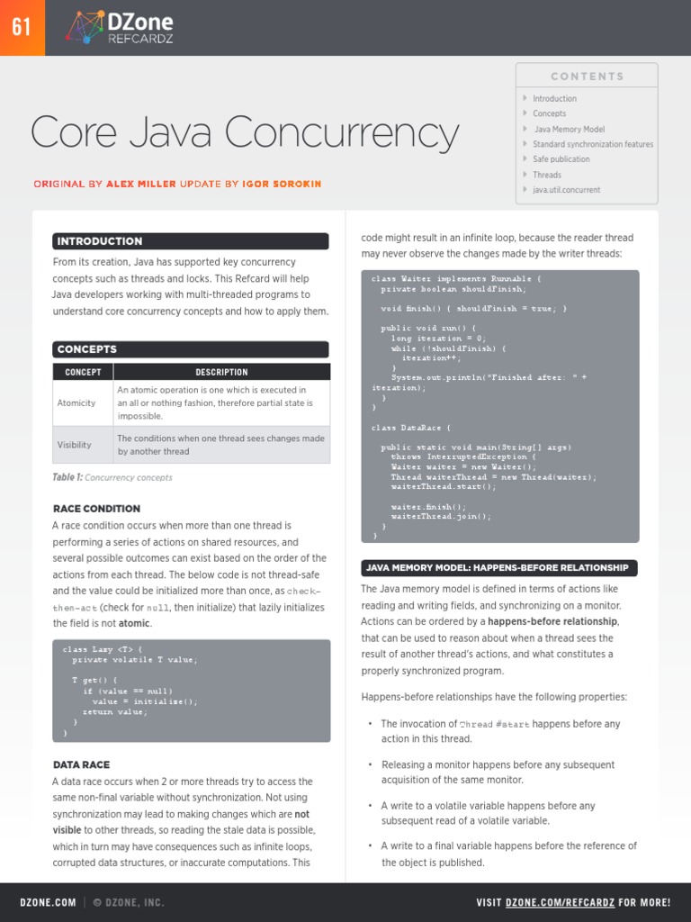 Core Java Concurrency: Alex Miller Update by Igor Sorokin | PDF | Thread (Computing ...
