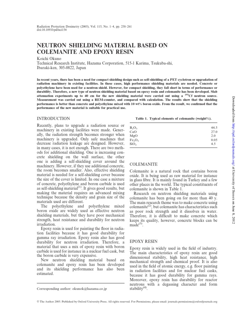 Neutron Shielding Materials | Radiation Protection | Boron