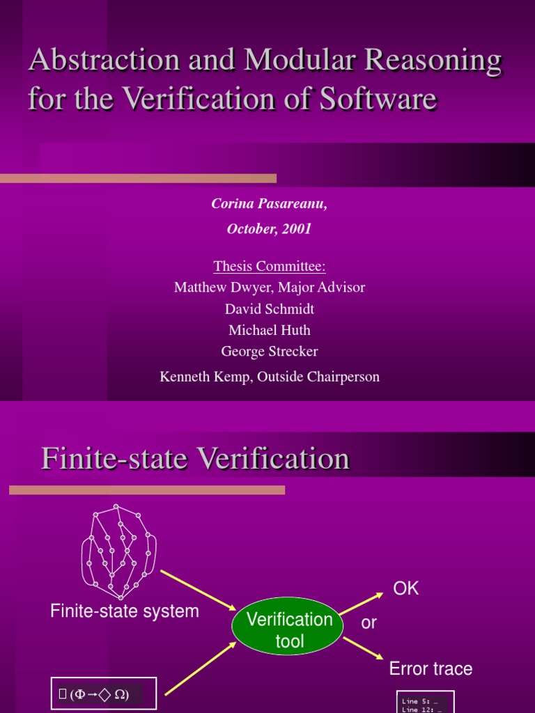 Abstraction And Modular Reasoning For The Verification Of Software Pdf Formal Verification