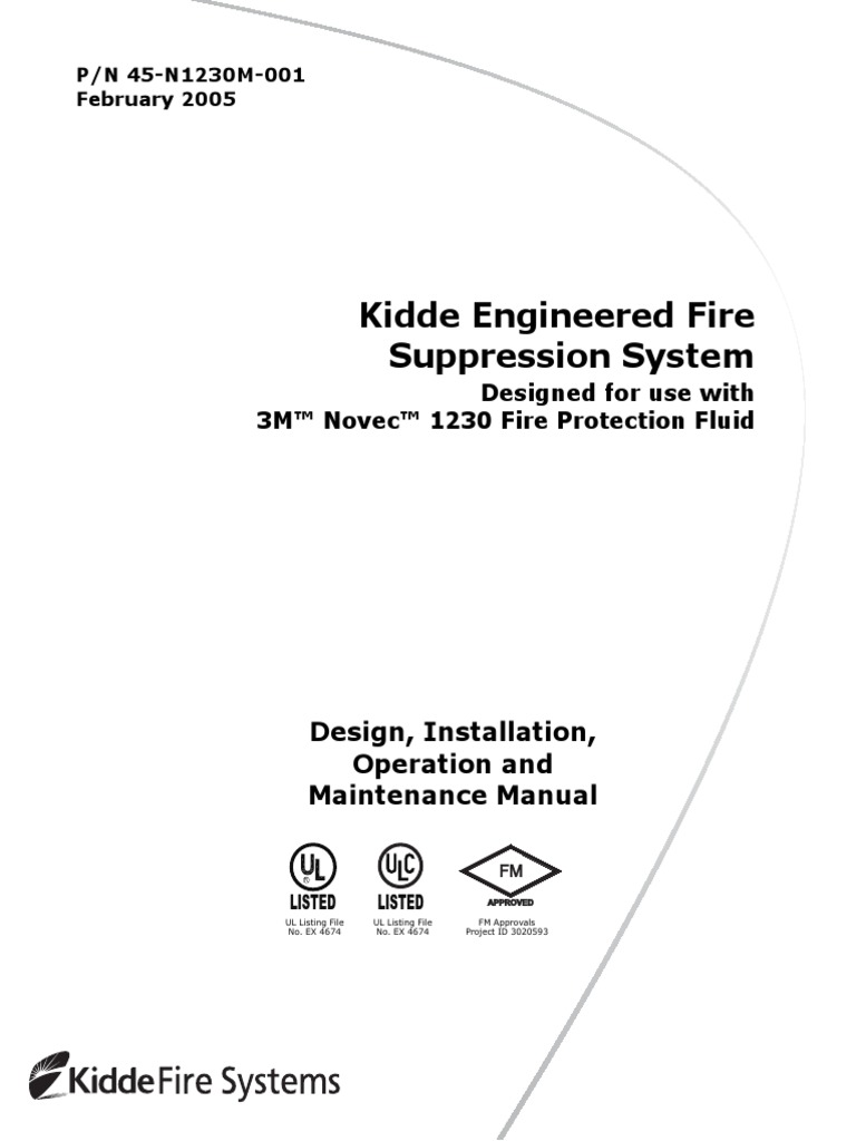 Kidde Novec 1230 Design, Installation, Operation and Maintenance Manual ...