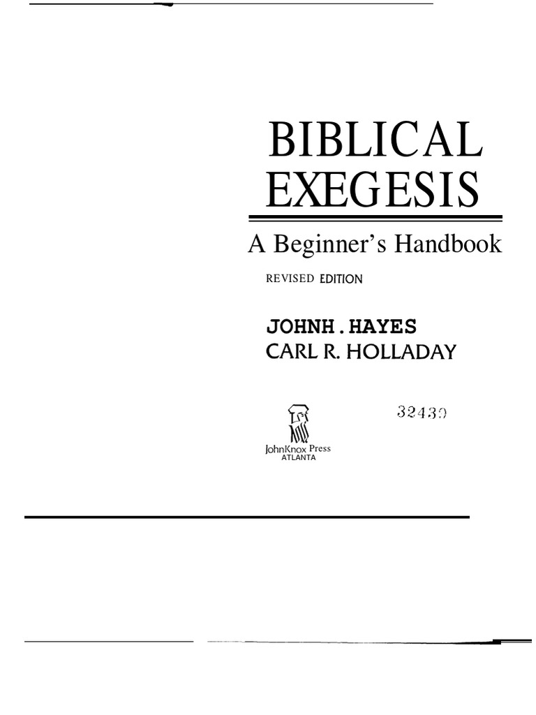 00028 Hayes Biblical Exegesis | Exegesis | Bible