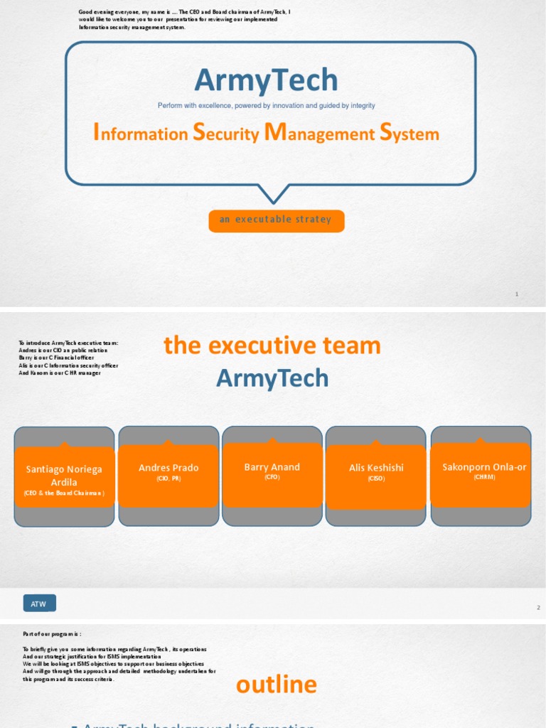 ArmyTech ISMS Presentation | PDF | Threat (Computer) | Computer Security
