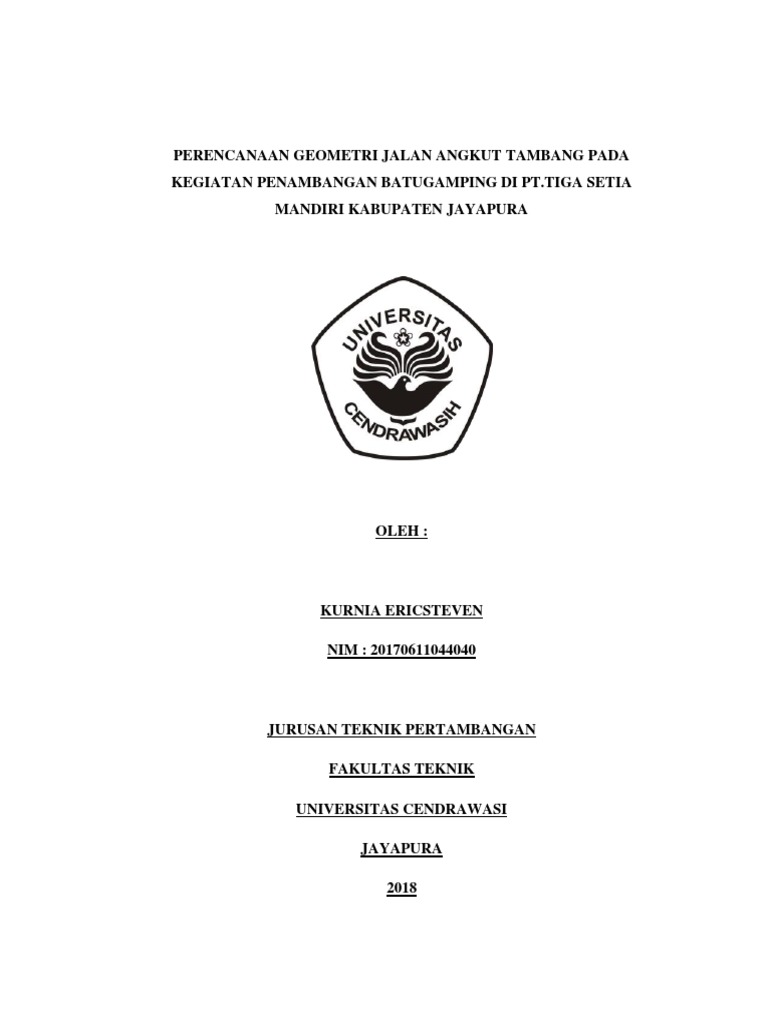 Perencanaan Geometri Jalan Angkut Tambang Pada Kegiatan Penambangan ... Perencanaan Geometri Jalan Angkut Tambang Pada Kegiatan Penambangan ...