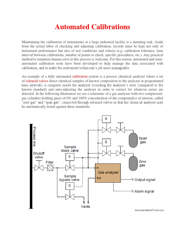 Automated Calibrations: Calibration Solenoid Valves | PDF | Calibration ...