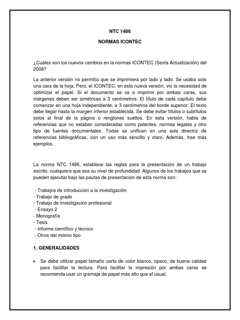 NTC 1486 Normas Icontec | PDF | Bibliografía | Escritura