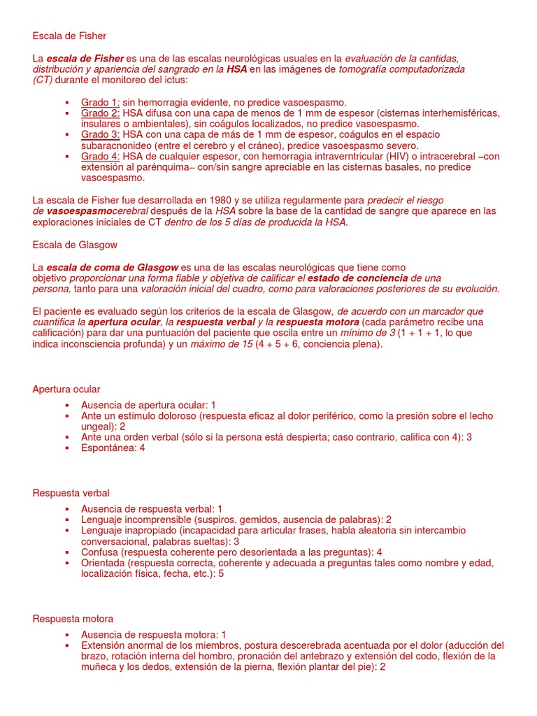 Escala de Fisher | PDF | Neurología | Carrera