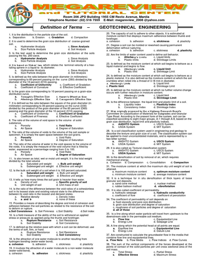 Definition of Terms Geotech | PDF | Deep Foundation | Natural Materials