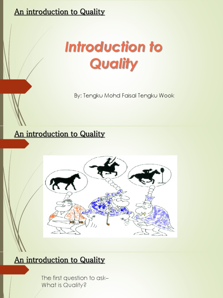 Introduction To Quality Week 1 | PDF | Quality Assurance | Quality ...