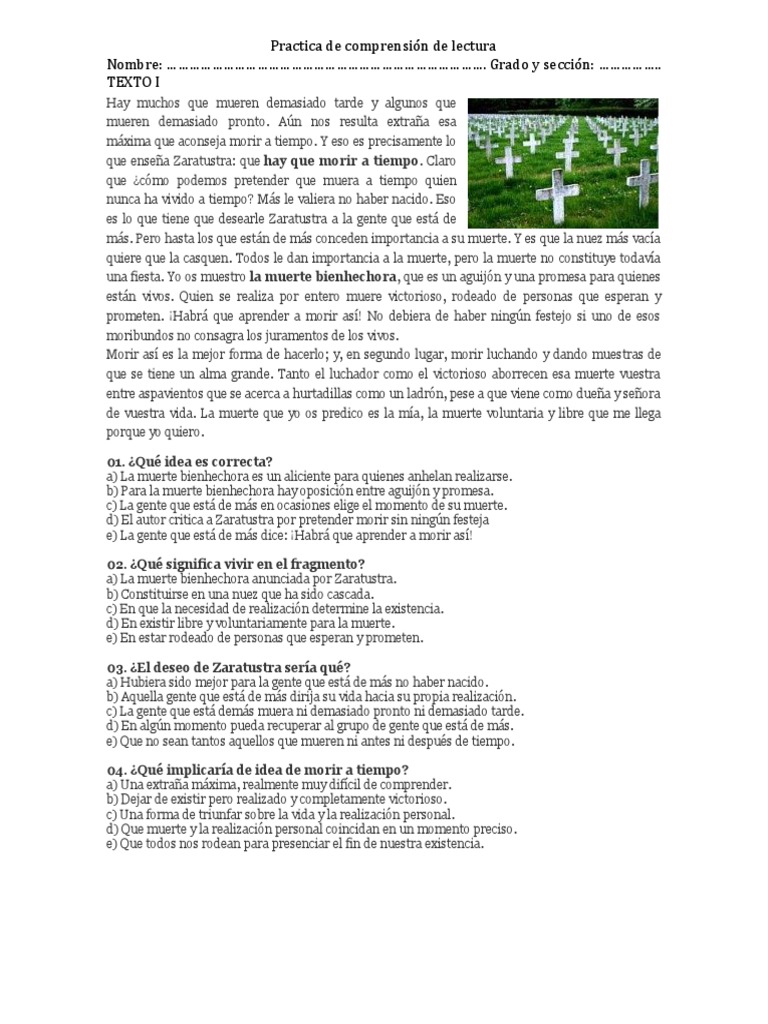 Practica de Comprensión de Lectura | PDF | Inquisición | Renacimiento