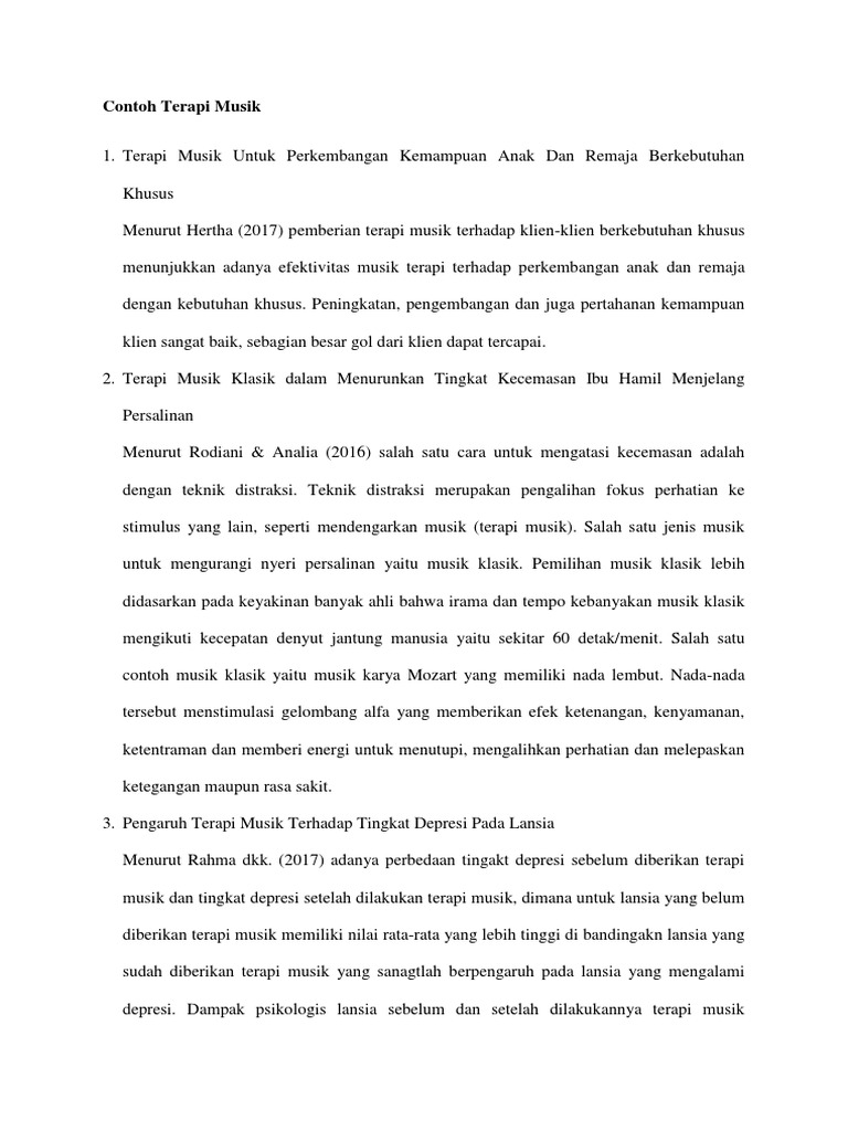 Contoh Terapi Musik | PDF