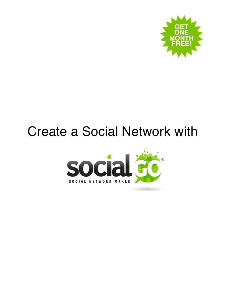 Create A Social Network With SocialGO | PDF | Social Networking Service ...