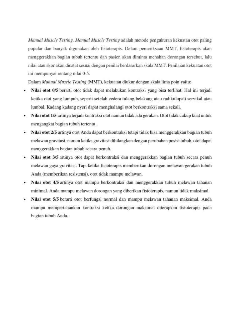 An Overview of Manual Muscle Testing (MMT) and the 5-Point Muscle ...