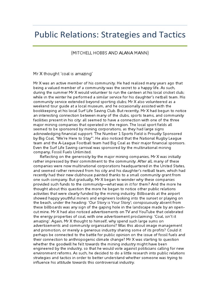 Public Relations: Strategies and Tactics | PDF | Public Relations ...