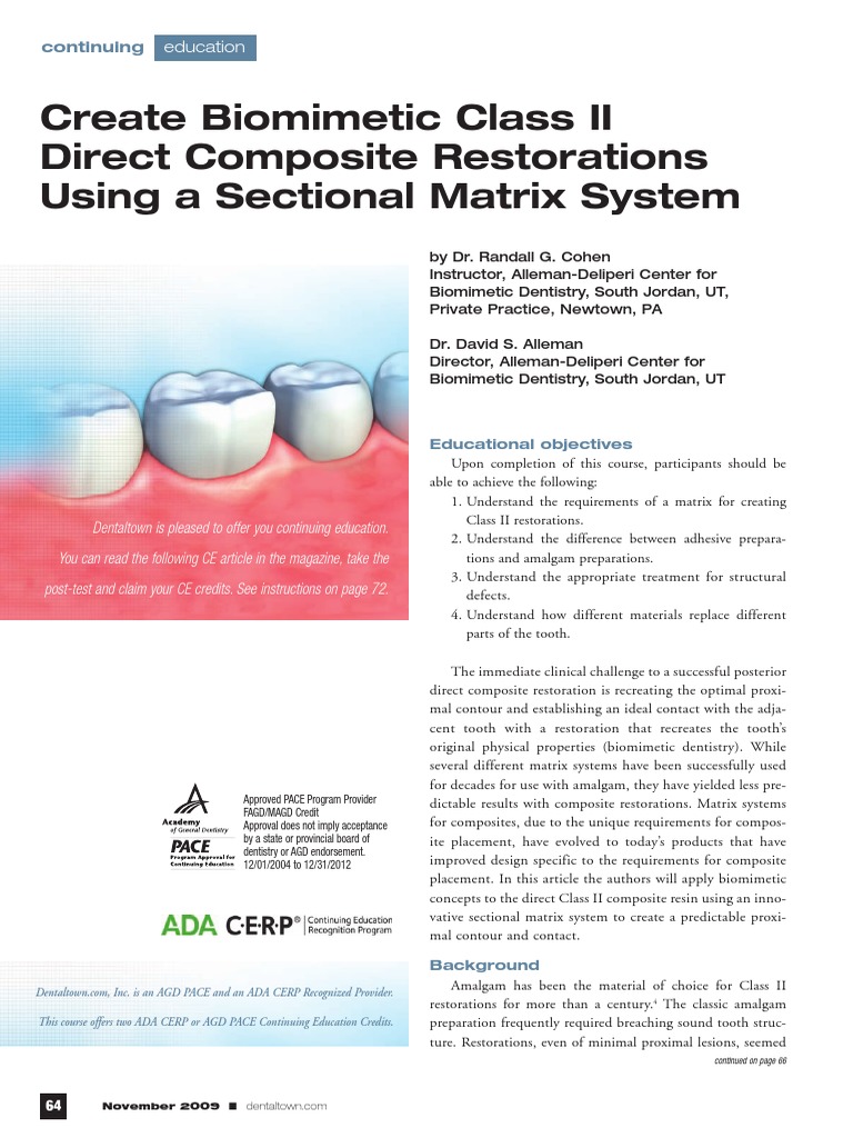 Create Biomimetic Class II Direct Composite Restorations Using A ...