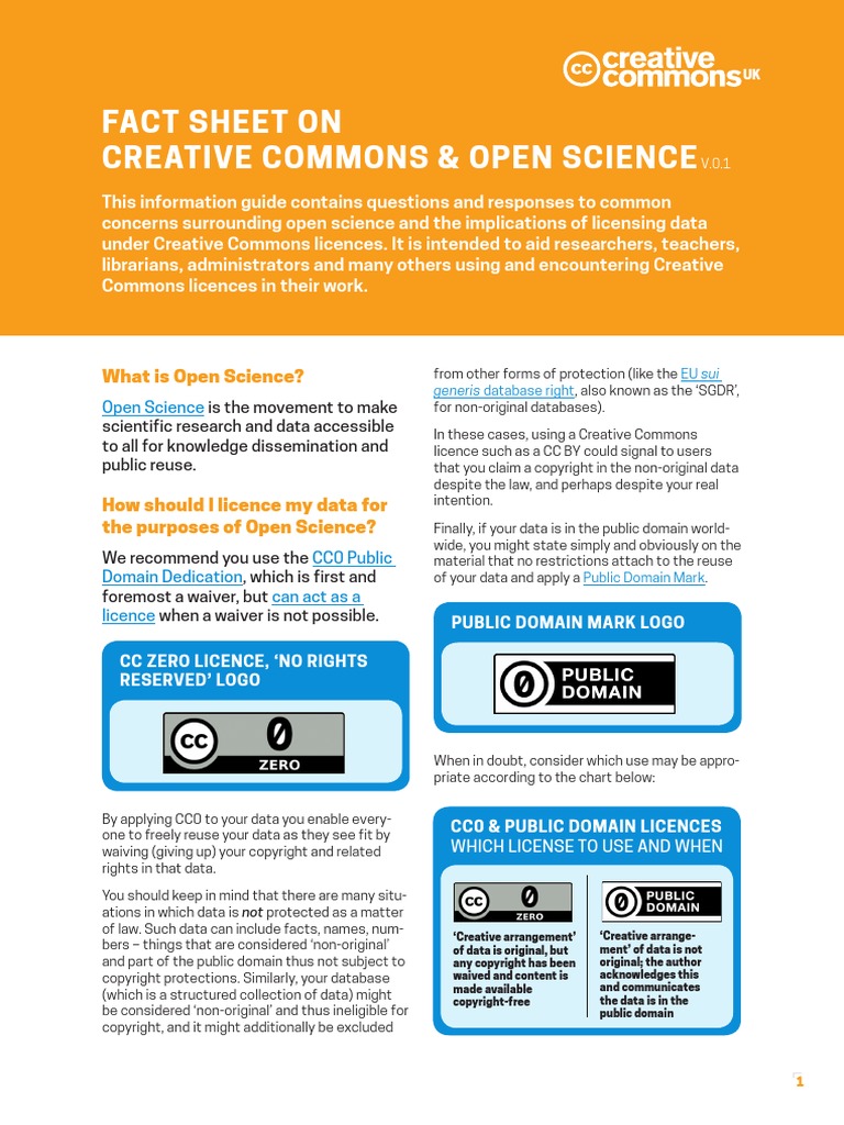 Open Science | PDF | Creative Commons License | Creative Commons