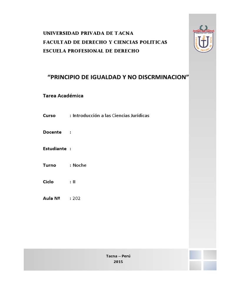 Principio de Igualdad y No Discriminacion | PDF | Discriminación | Dignidad