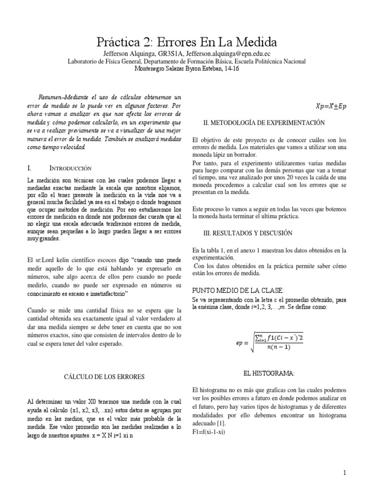 Errores en La Medida | PDF | Medición | Histograma