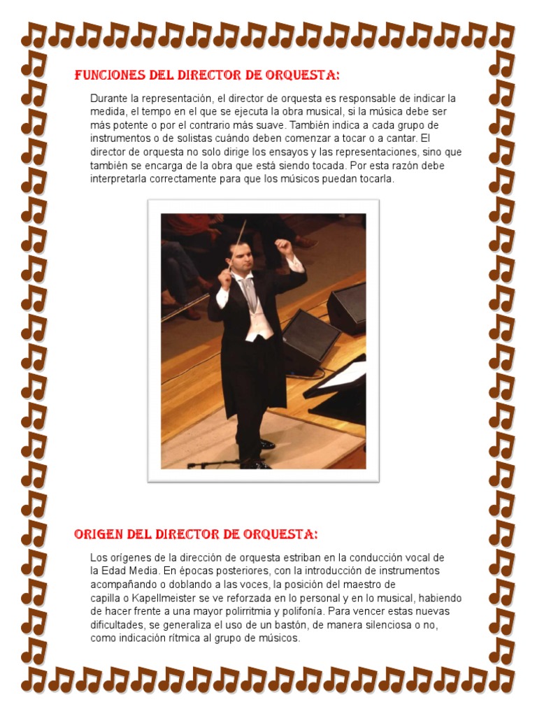 Funciones y requisitos del director de orquesta | PDF | Conductible ...