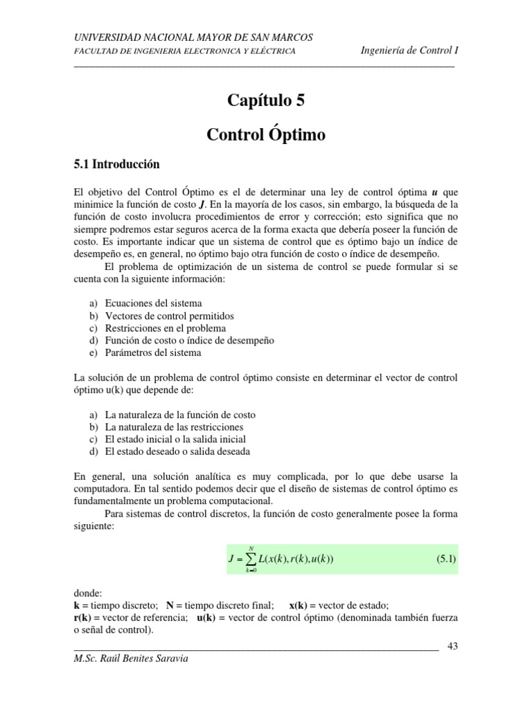 Control Optimo-Teoria PDF | PDF