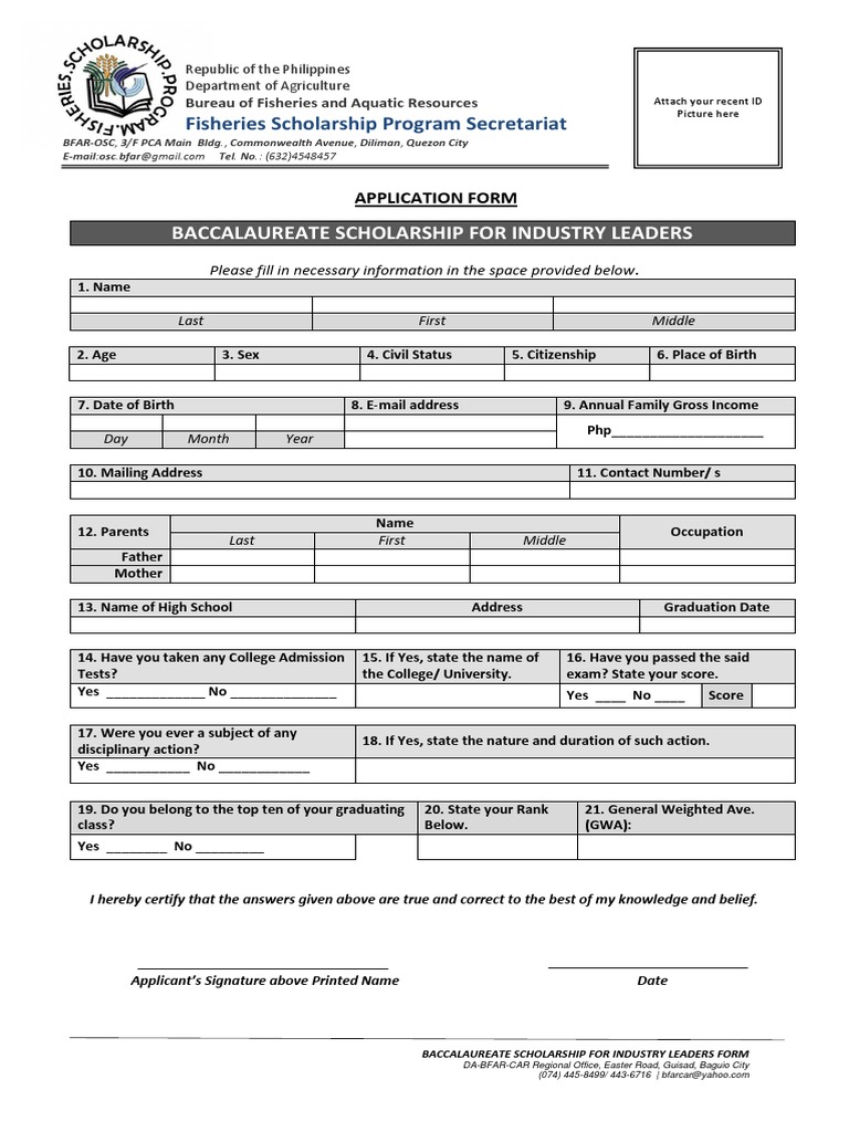 Bfar Form | PDF | Postgraduate Education | Thesis