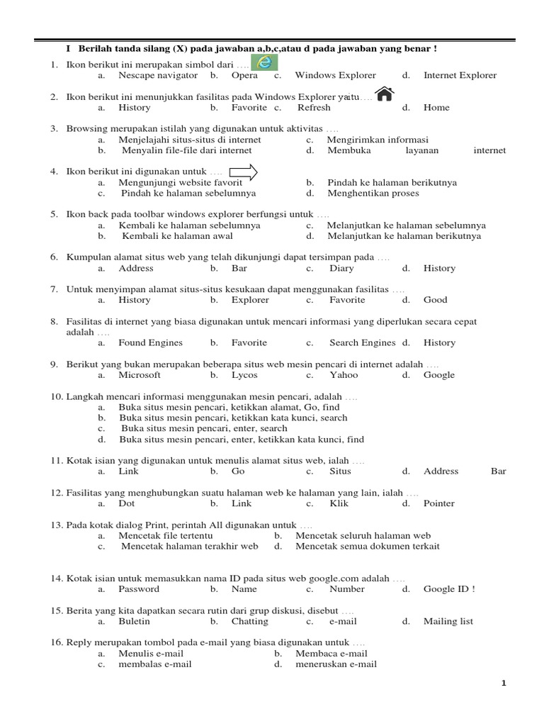 SOAL TIK Mts IX | PDF