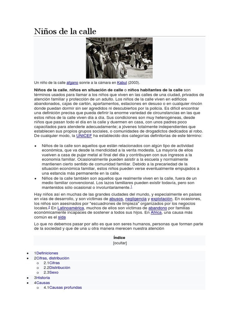 Niños de La Calle | PDF