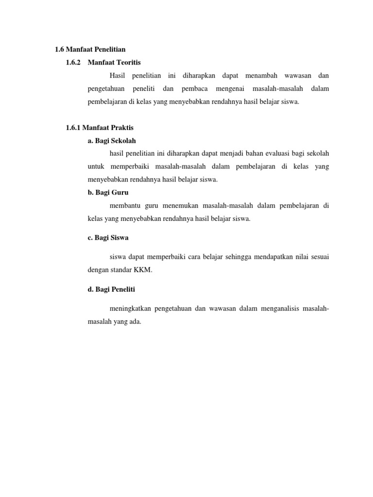 Manfaat Penelitian untuk Pendidikan | PDF
