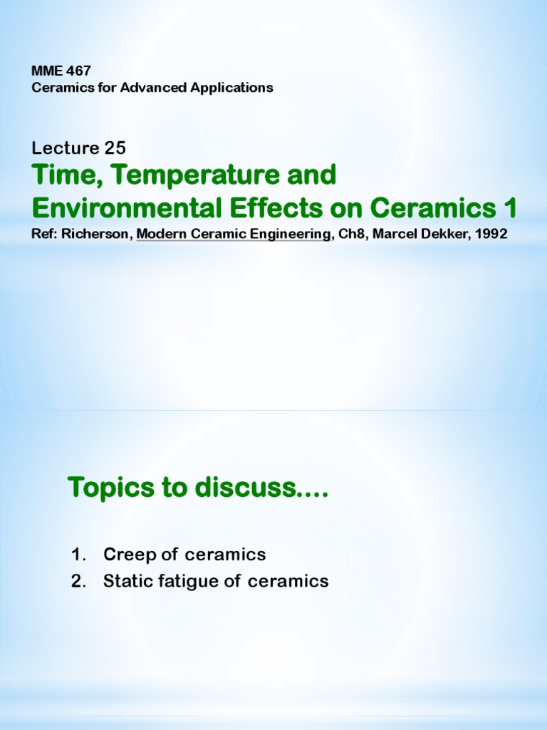 25 - Time Temp & Environment Effects 1 | PDF | Creep (Deformation ...