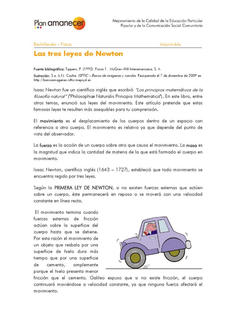 Las Tres Leyes de Newton Explicadas | PDF | Las leyes del movimiento de ...
