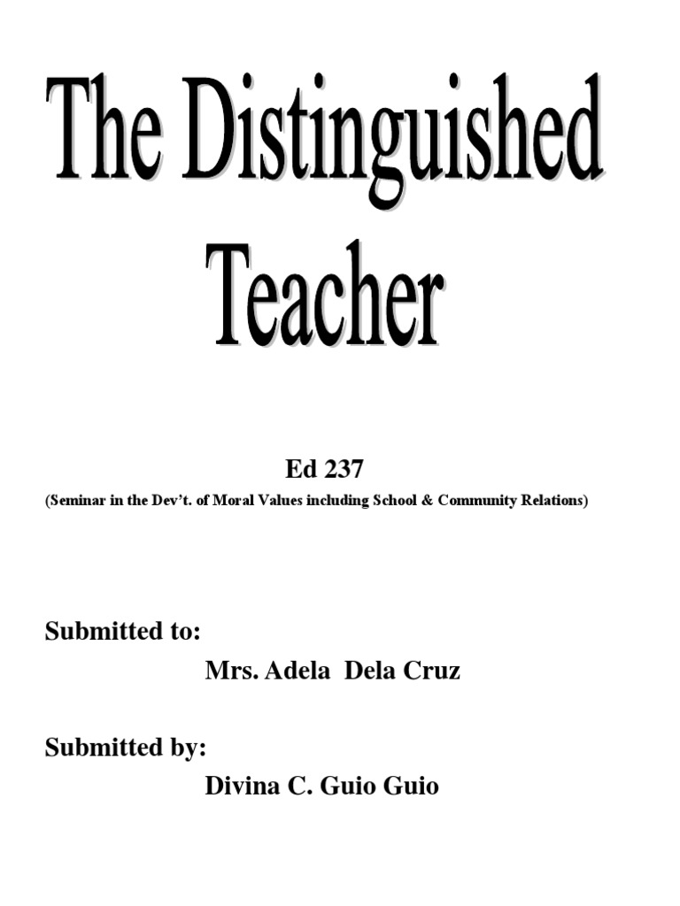 The Distinguished Teacher | PDF | Teachers | Leadership