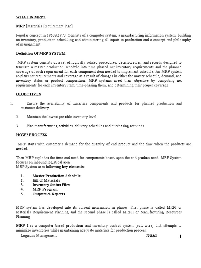 12 MRP - I - Ii - DRP - I - Ii | PDF | Logistics | Inventory