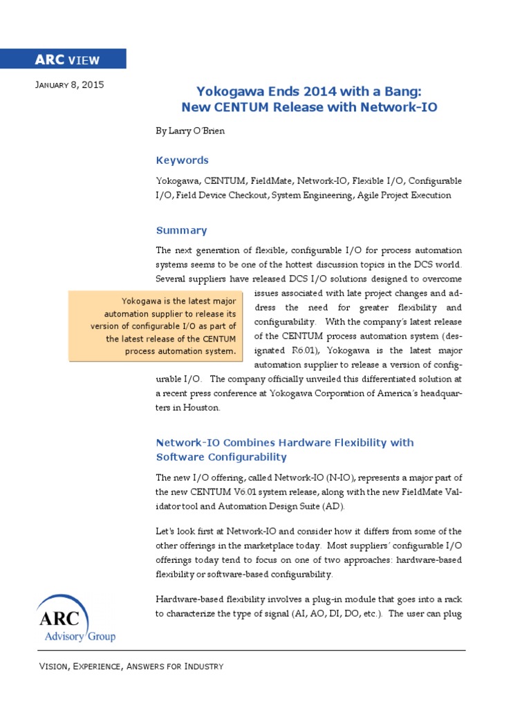 New Centum VP Dcs With Network Io Whitepaper | PDF | Input/Output ...