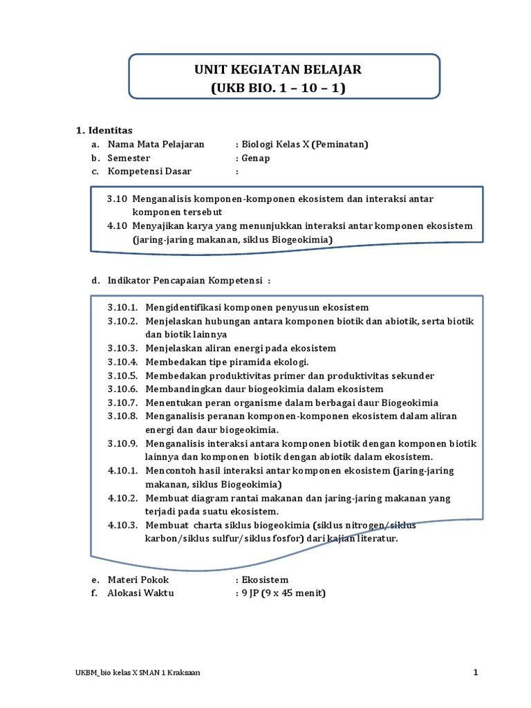 10 Ukb Bio KD 3.10 Ekosistem A4 | PDF | Kesehatan Holistik | Teknologi ...