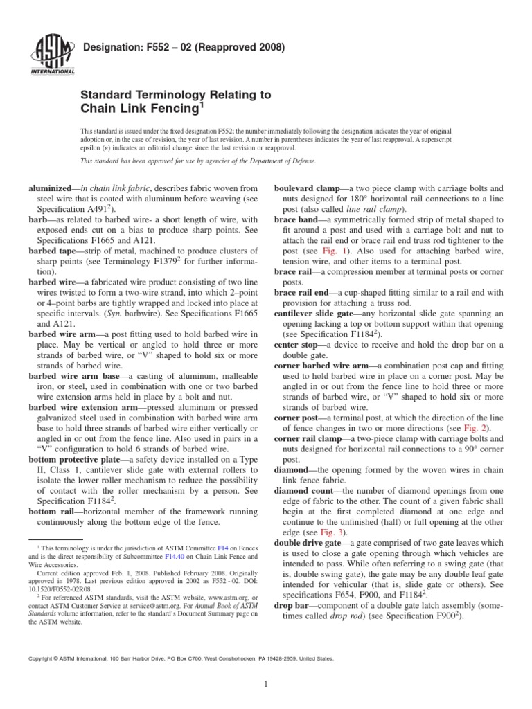 Astm F552 | PDF | Galvanization | Manufactured Goods