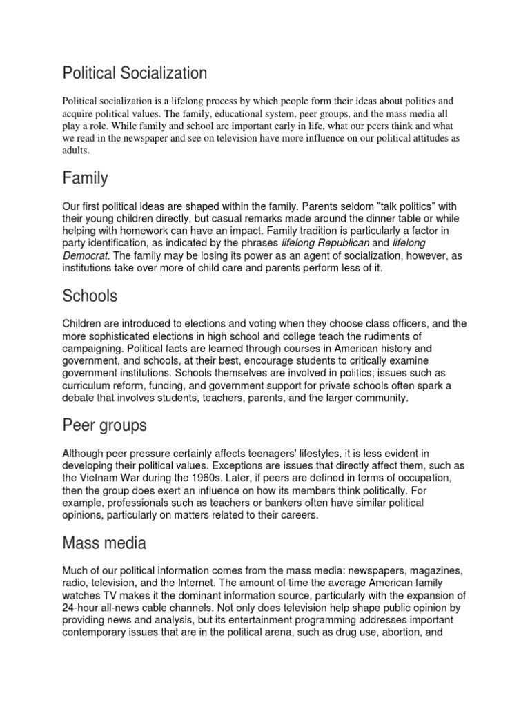 Political Socialization | PDF | Sociological Theories | Communication