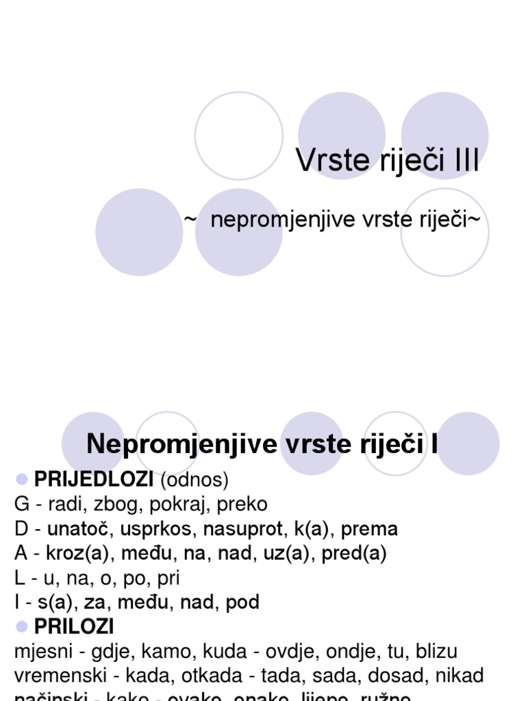 27Nepromjenjive Vrste Riječi III | PDF